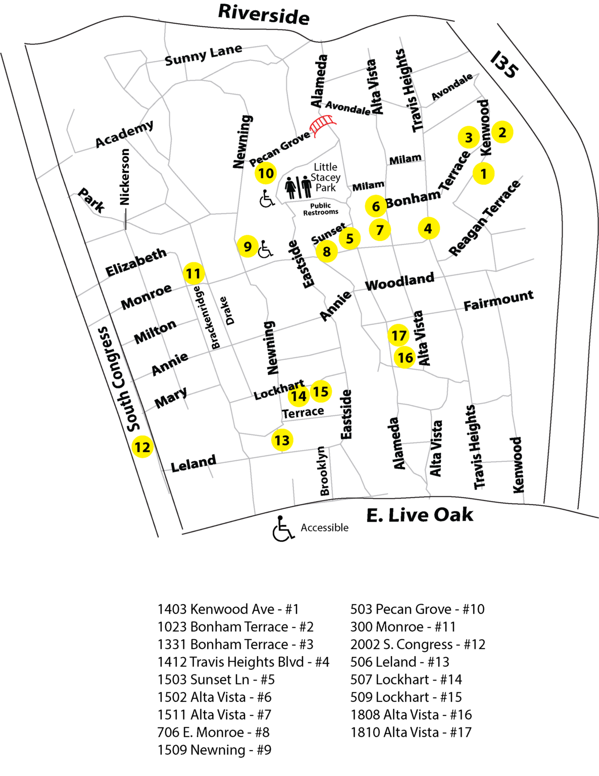 Map – Travis Heights Art Trail